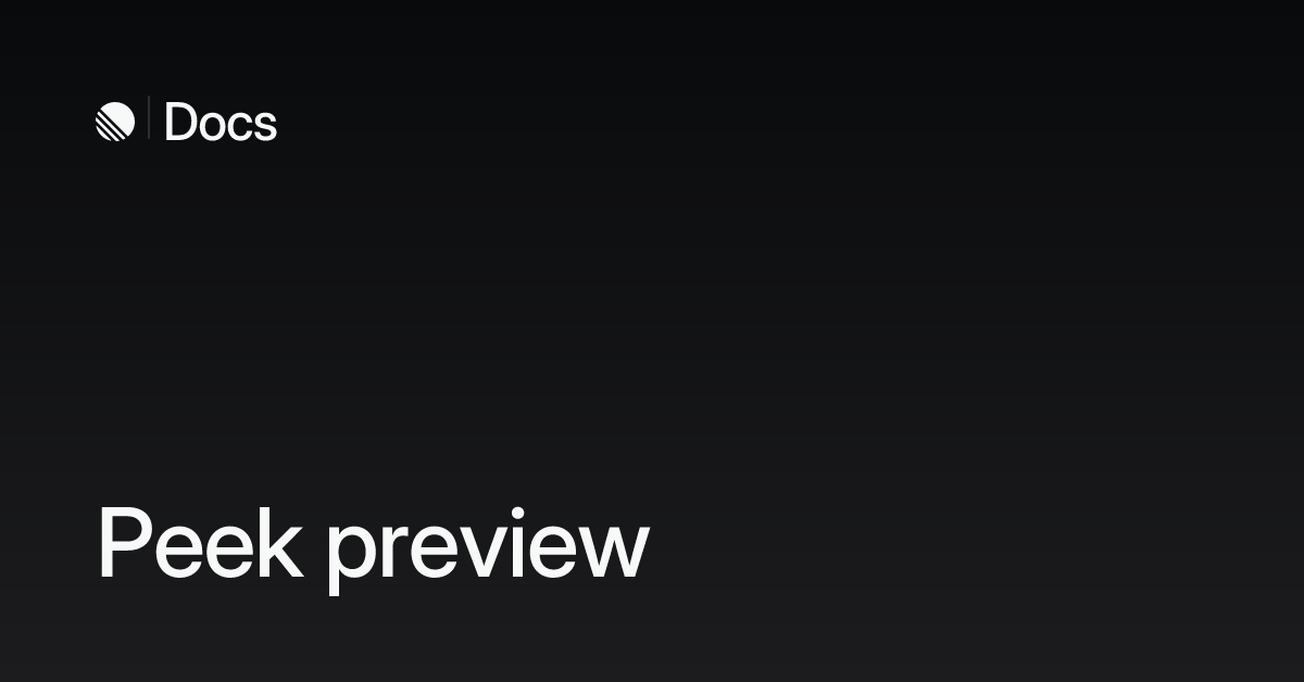 Peek preview – Linear Docs